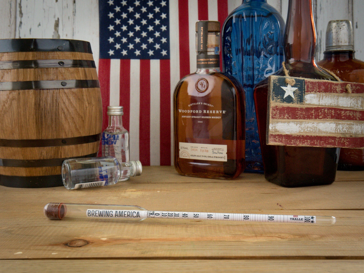 American-Made Alcohol Hydrometer Tester 0-200 Proof & Tralle Pro Serie