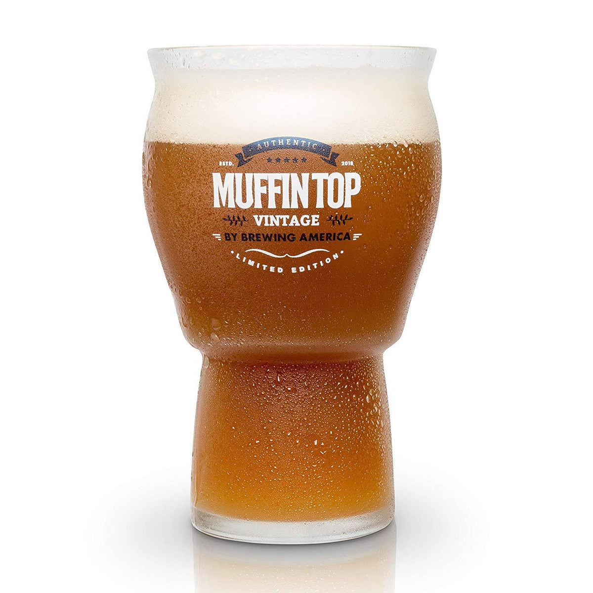 Muffin Top Nucleated Beer Glasses - Pint Glass - Cider, Soda, Tea (Muf