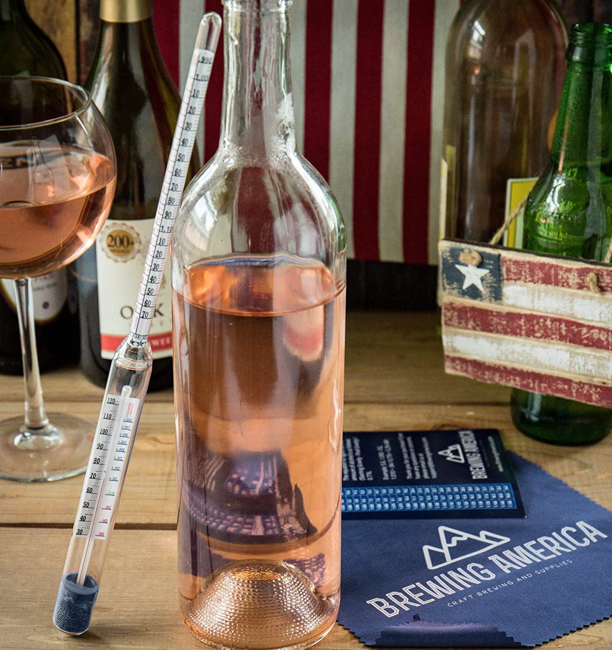Thermo-Hydrometer ABV Tester Triple Scale American-made Specific Gravi